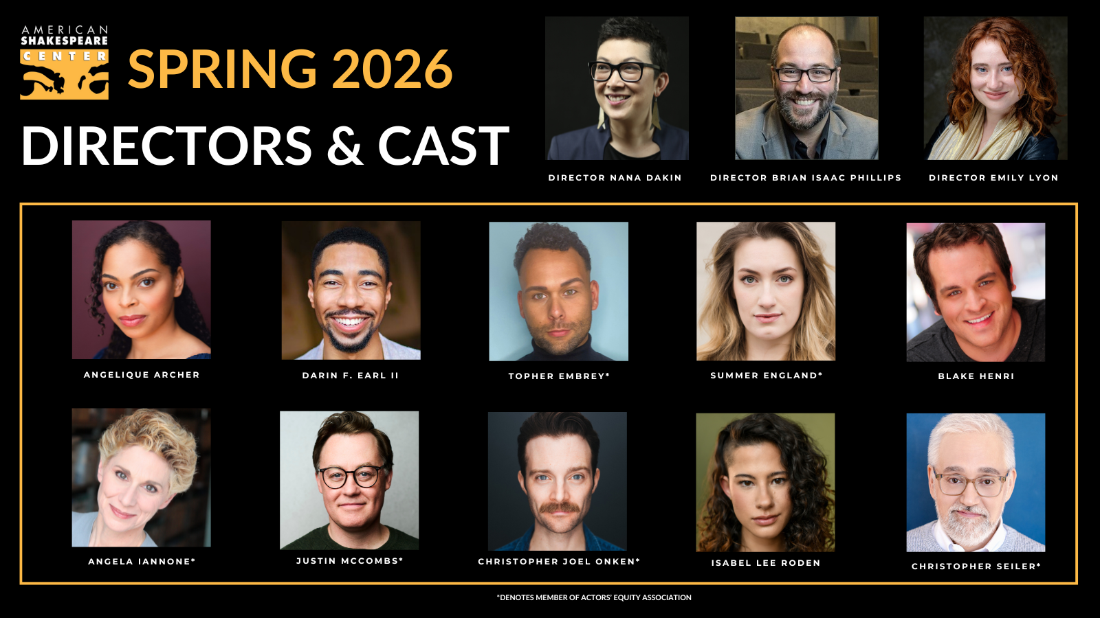 Spring 2026 Directors & Cast Announcement | ASC